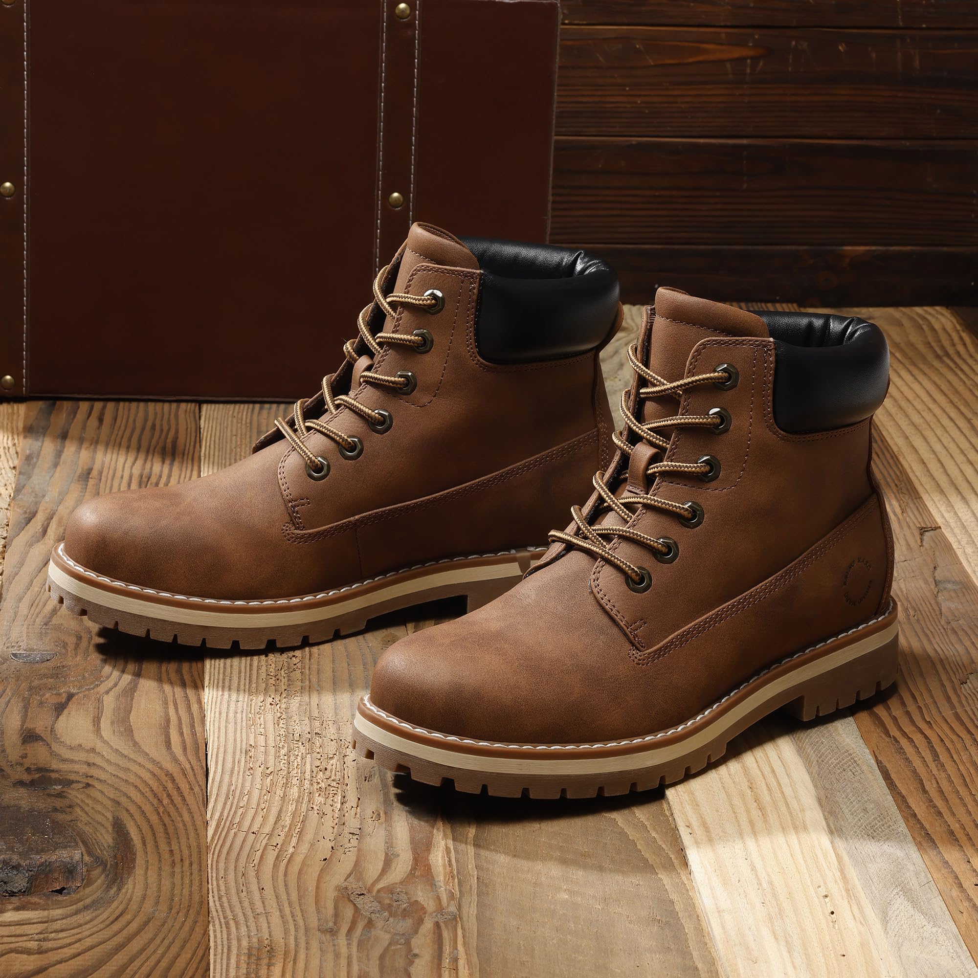 Bruno Marc Men's Insulated Winter Snow Boots Outdoor Warm Cold-Weather Work Boots,BROWN,Size 9.5,SBSB226M