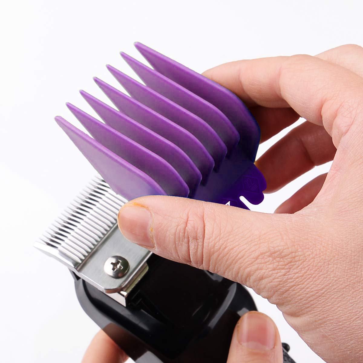 CABAX 10 Pcs Colorful Professional Hair Clipper Combs Guides 1/16β to 1β,Attachment Guide Combs Replacement Guards Set for Wahl Clippers/Trimmers