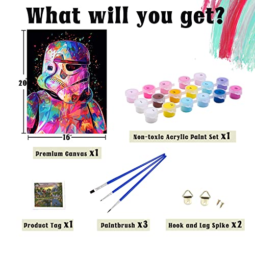 Hlison Paint by Numbers, Paint by Number for Adults, DIY Easy Paint by Numbers for Beginner Kids, Acrylic Painting by Numbers Great for Wall Home Decor Gift 16x20 Inch
