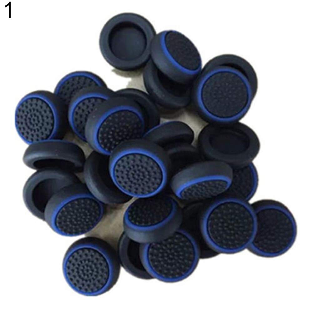 shlutesoy 4Pcs Joystick Caps,Soft Silicone Controller Thumb Stick Grip Joystick Button Cap Cover for PS3 PS4 Black&White