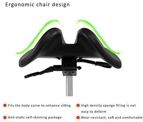 Ergonomic Split Style Saddle Stool Rolling Stool Dentist Chair Swivel Stool, Medical Dental Stool Height Adjustable for Hospital Laboratory Salon Office Home