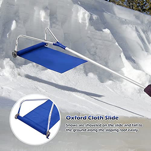 DORTALA 20FT Snow Roof Rake, Adjustable Telescoping Snow Shovel Rake, Practical Lightweight Roof Rakes for Snow Removal, Ideal for Long or Low-Pitched Roofs Snow Removal
