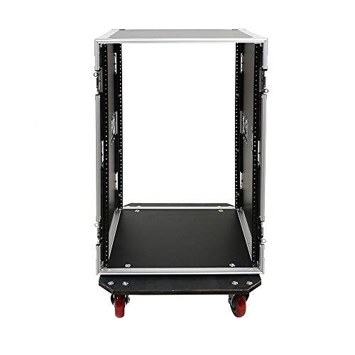 Seismic Audio - SA-PTR-16UC - 16 Space Pro Audio DJ Road Rack Case with Casters - 16U Pro Tour Grade Rack