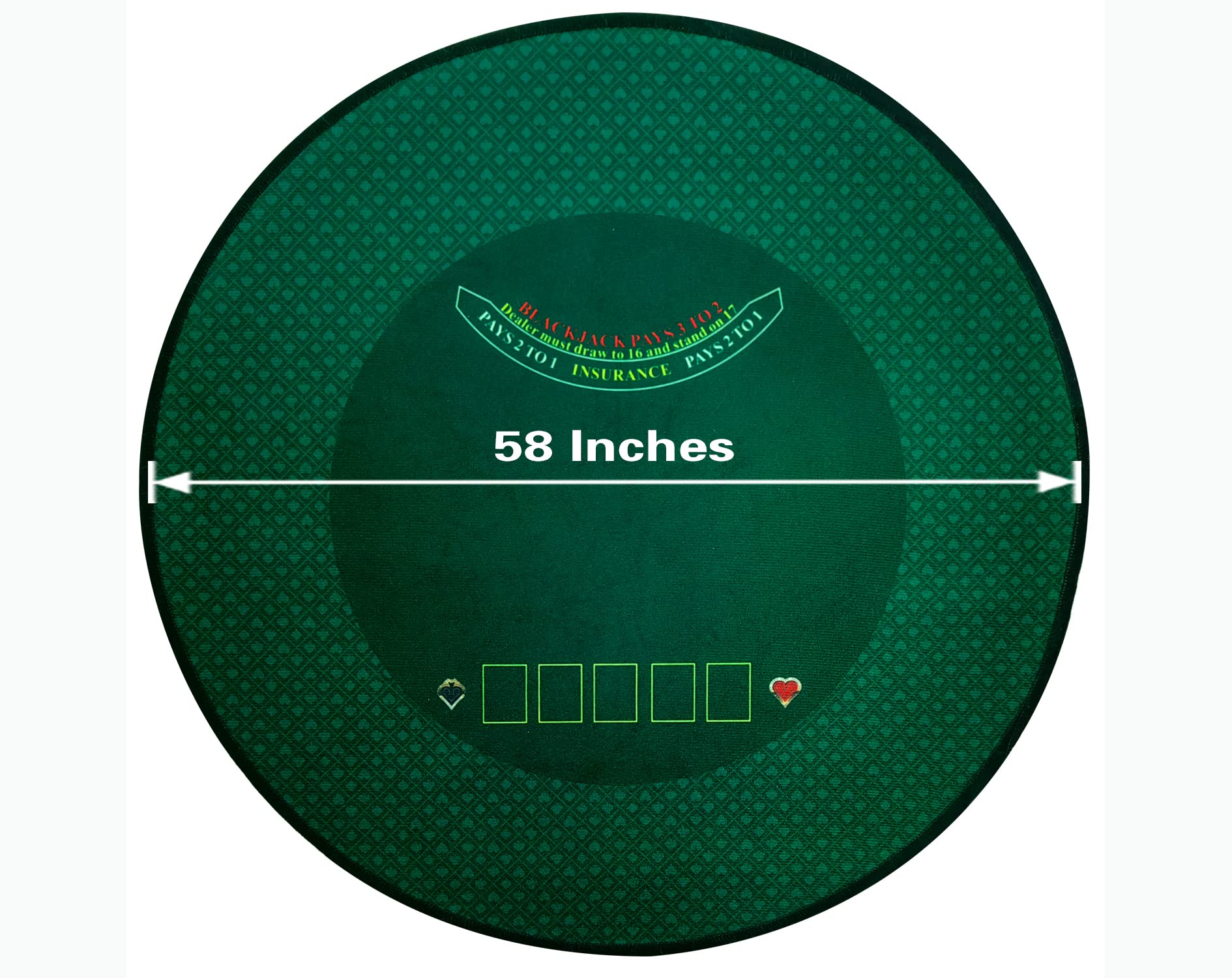 BWLOKXUN 58 x 58 Texas Hold'em and Blackjack Table Felt, Portable Foldable Texas Hold'em and Blackjack Layout