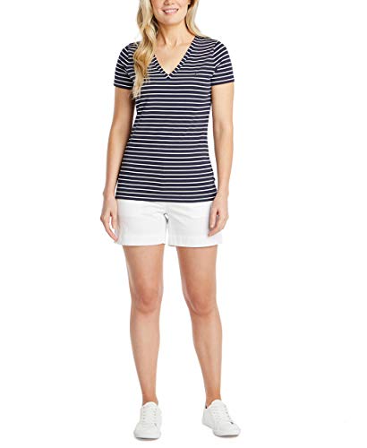 Nautica womens Comfort Tailored Stretch Cotton Solid and Novelty Casual Shorts, Bright White, 10 US