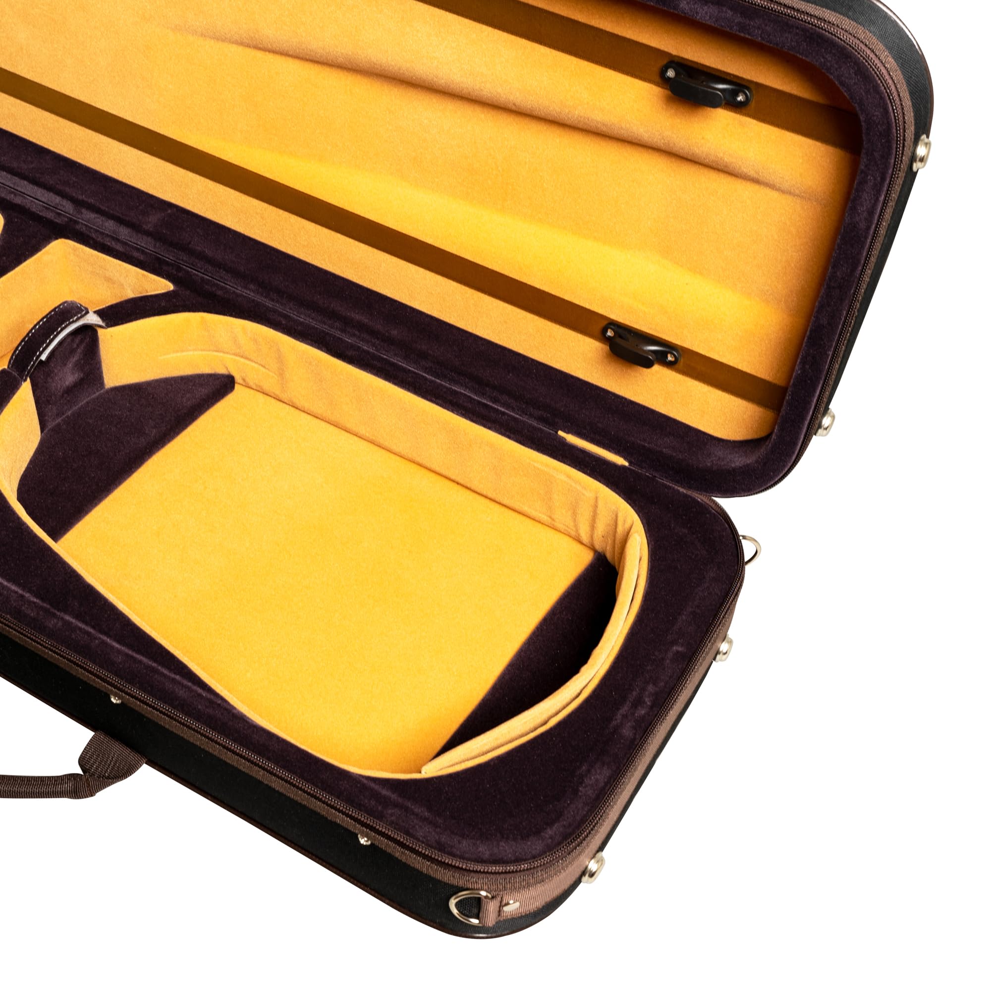 MI&VI AF-5003 Lightweight 4.5lb Hard Viola Travel Case With Reflective Safety Strips | Shoulder Straps | Hard-Shell | High-Density Foam - MIVI Music (15.5" to 16" inch)