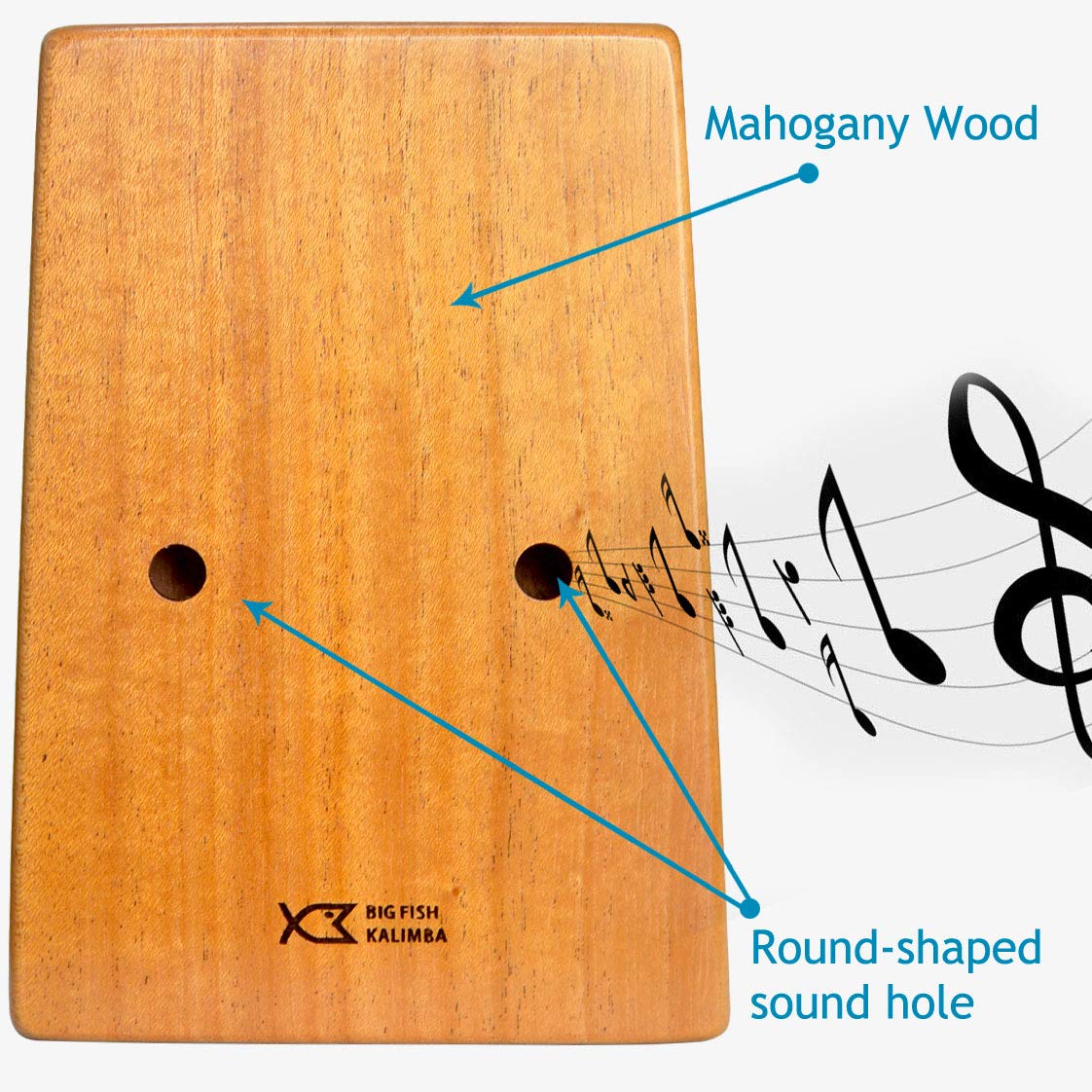 BIGFISH Kalimba thumb piano 17 keys, Solid Wood Board Professional Kalimba, Portable Mbira Finger Piano w/Protective Case, Fast to Learn Songbook, Tuning Hammer, All in One Kit (Mahogany)