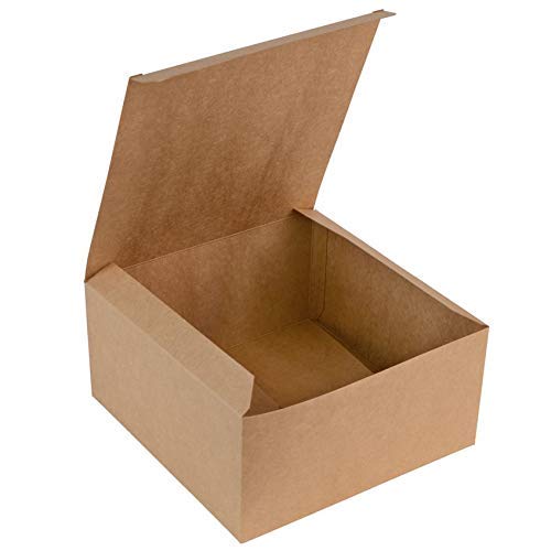 Brown Kraft Gift Box 8x8x4 Inches 10 PACK, Great for All Occasions Boxes for Gifts, Cupcake Box, Cake Box, Craft Box