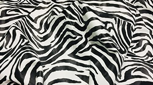 FABRICS FOREVER – Contemporary Faux Leather Collection - Zebra Black White Vinyl Fabric Material Faux Leather Sheets for DIY, Crafts…