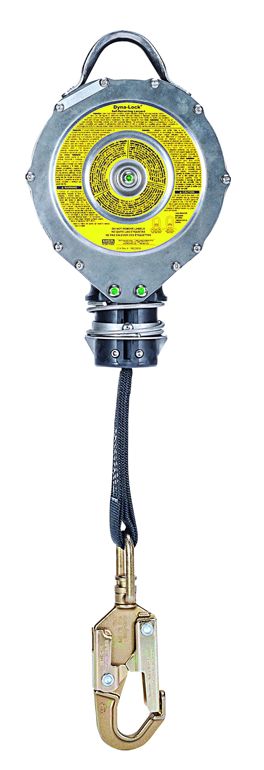 MSA 10088390 Dyna-Lock Web Backpacker for Self-Retracting Lanyard, 20' Length