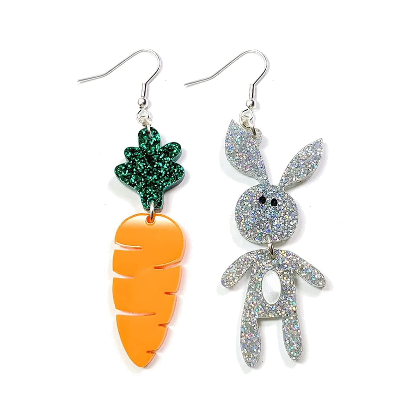 Choistily Easter Earrings for Women Bunny Earrings Easter Gifts Womens Rabbit Carrot Dangle Earrings Easter Basket Stuffers Easter Dresses 2024(Bunny