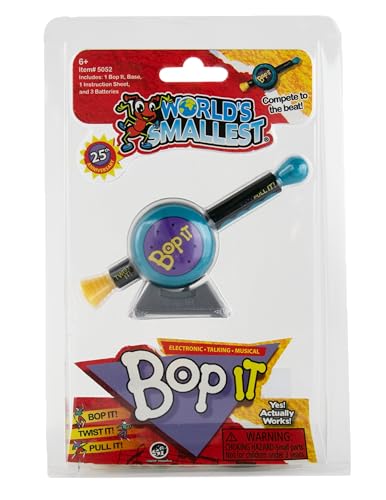 World's Smallest Bop It! The Classic Game of Bop It, Twist It, Pull It in Miniature Size. Travel Electronic Game. Play Solo or with Multiple Players