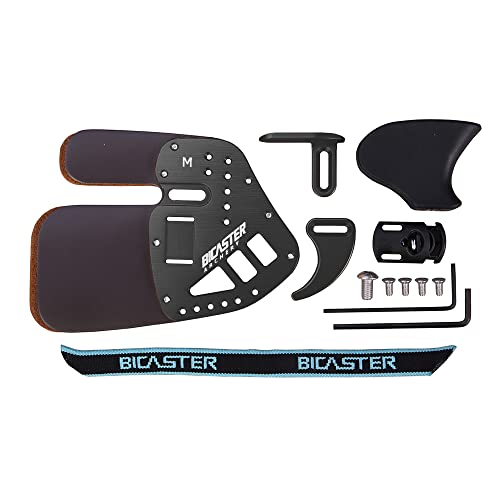 BICASTER ASA Finger Tabs Cowhide Face+Aluminum Plate for Olympic Recurve (Small, Right Handed)