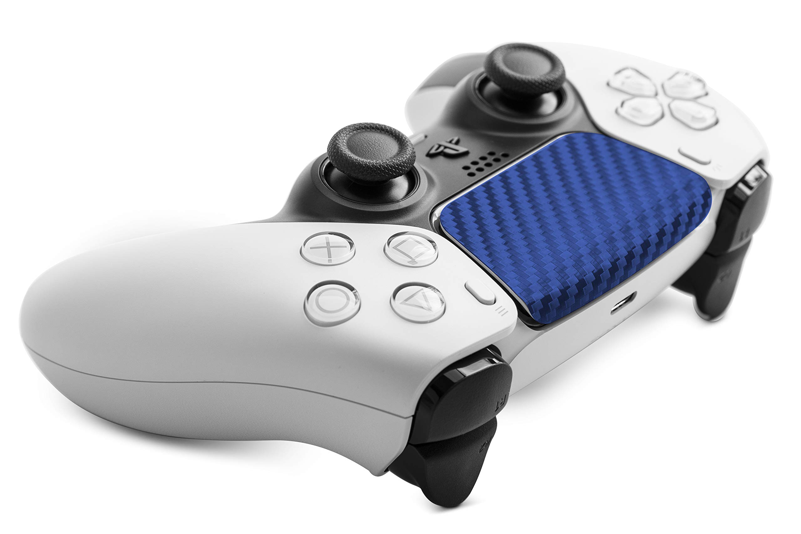 Skin Compatible with Dualsense Controller for PS5 - TouchProtect Texture Enhancing Cover. Easily Add Protection, Improved Texture, and Style to Your PS5 Dualsense Controller (Carbon Fiber Blue)