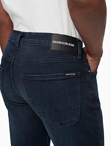 Calvin Klein Men Standard Straight Fit Jean, Boston Blue Black, 32W x 34L