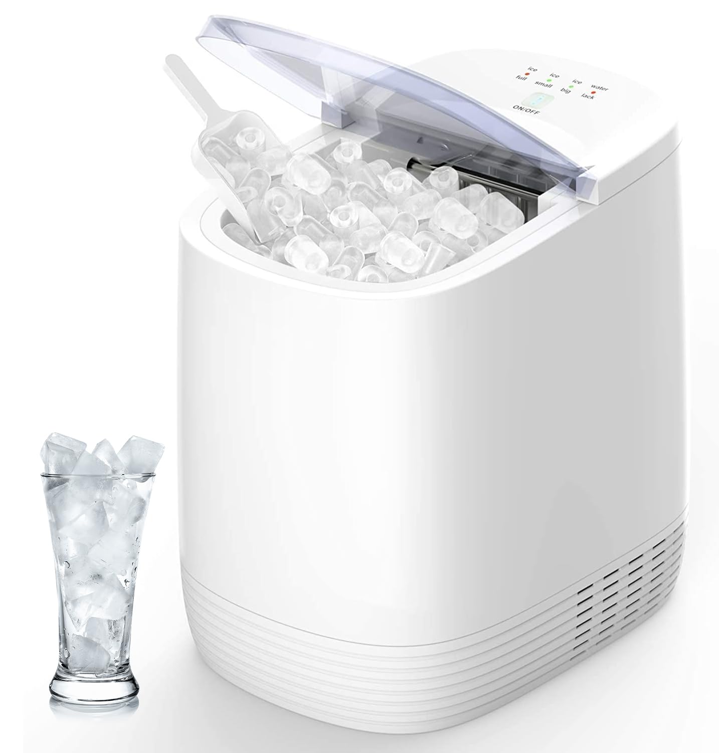Countertop Ice Maker Machine, Portable and Compact, White