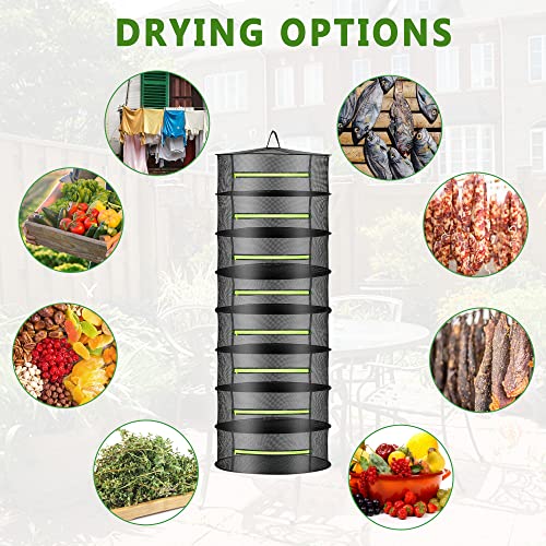 Gransuncy Herb Drying Rack Hanging Mesh Net, Drying Rack Hanging Dryer Dry Net with Pruning Shear for Drying Petal Plants