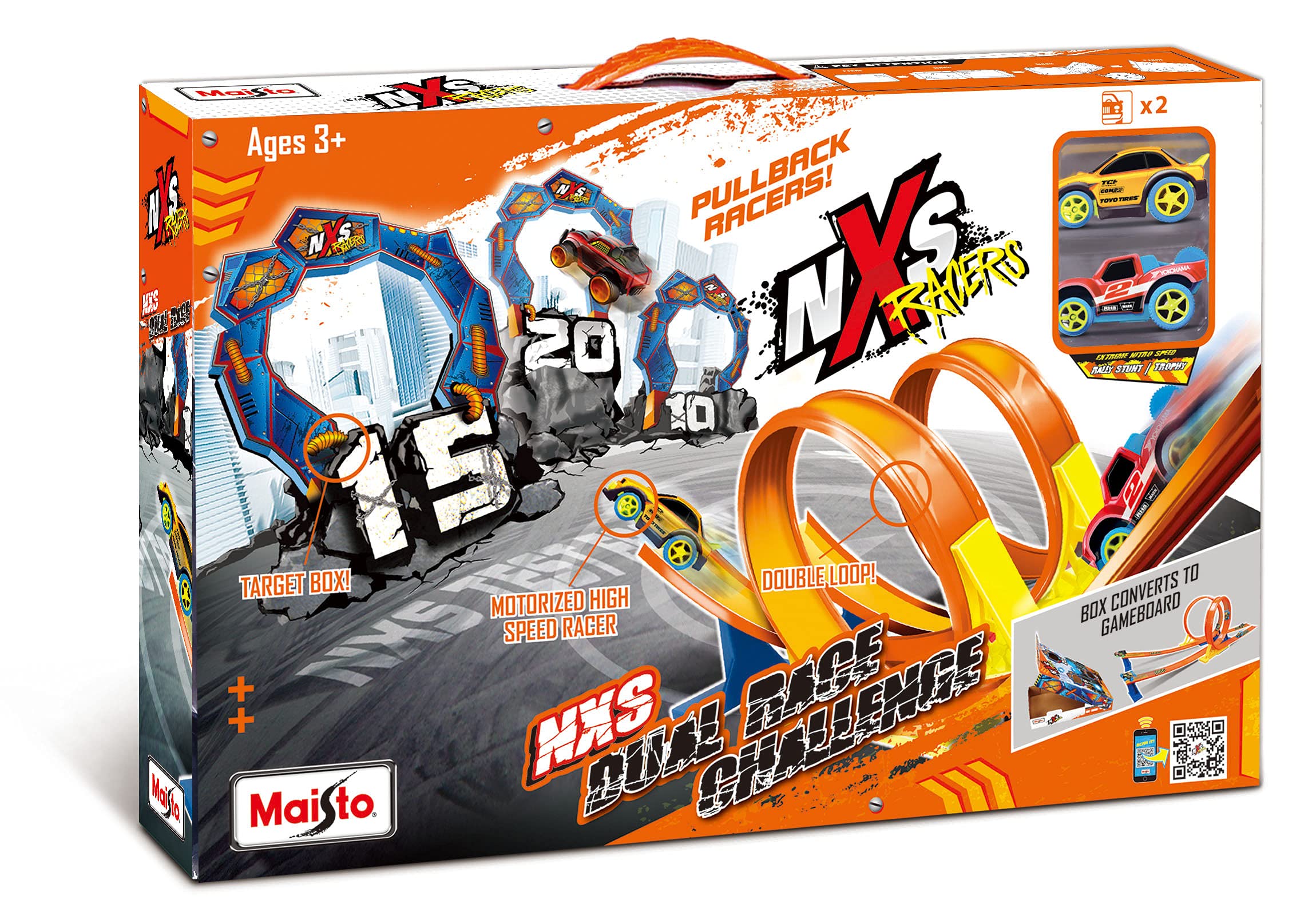 Maisto M12452 NXS Dual Challenge Racing Set, Assorted Designs and Colours
