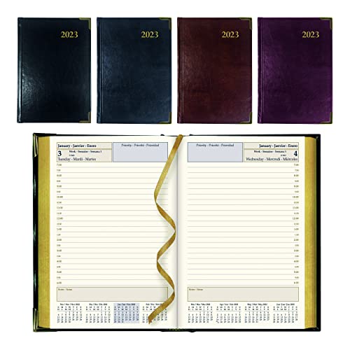 Brownline 2023 Executive Daily Planner, Appointment Book, 12 Months, January to December, Sewn Binding, 7.125" x 4.875", Assorted Colors, Trilingual (CBE504.ASX-23)