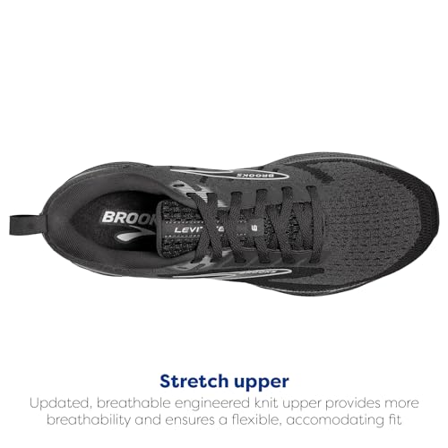 Brooks Men’s Levitate 6 Neutral Running Shoe - Blackened Pearl/Ebony/White - 9 Medium