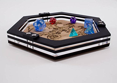 Mini Dragon Dice Tray by C4Labs Laser Etched Wood