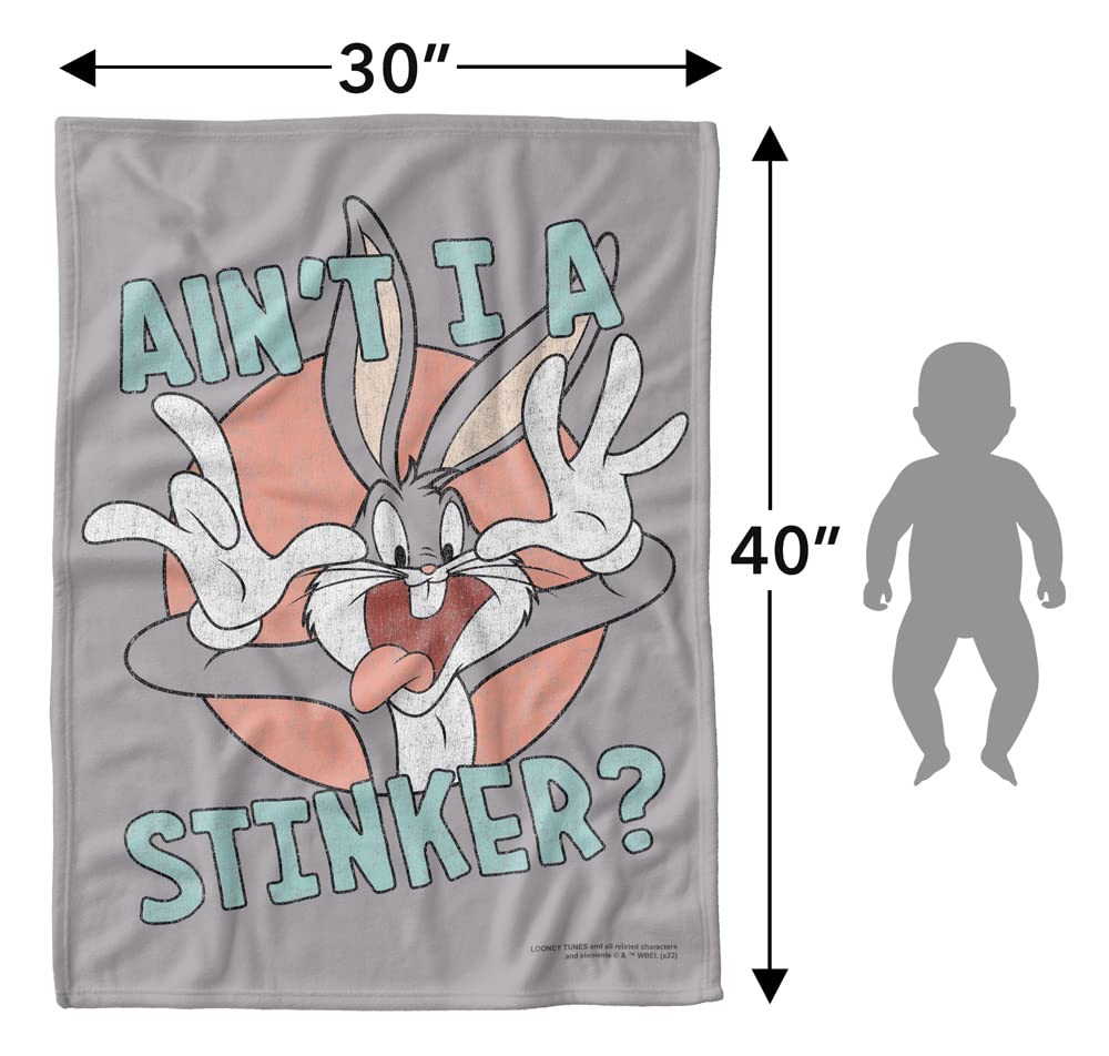 LOGOVISION Looney Tunes Lightweight Baby Blanket, 30"X40", Aint I A Stinker Unisex for Infants Girls & Boys