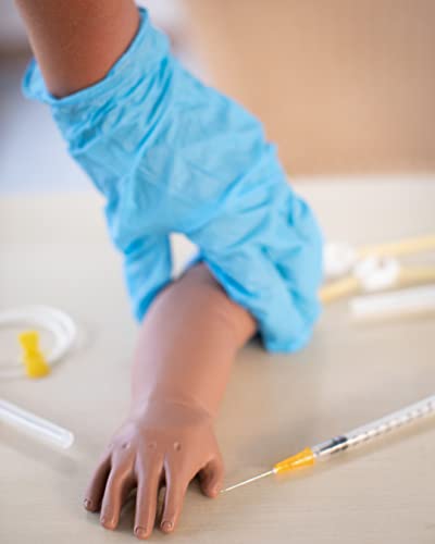 Pediatric IV and Phlebotomy Practice Kit by The Apprentice Doctor. Practice and Perfect Critical Medical Skills Before Working on Real People. (Dark Skin Tone)