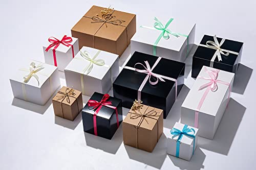 GEFTOL Gift Box 50 Pack 6 x 6 x 4 inches Fold Box Paper Gift Box Bridesmaids Proposal Box for Bridal Birthday Party Christmas（Black）