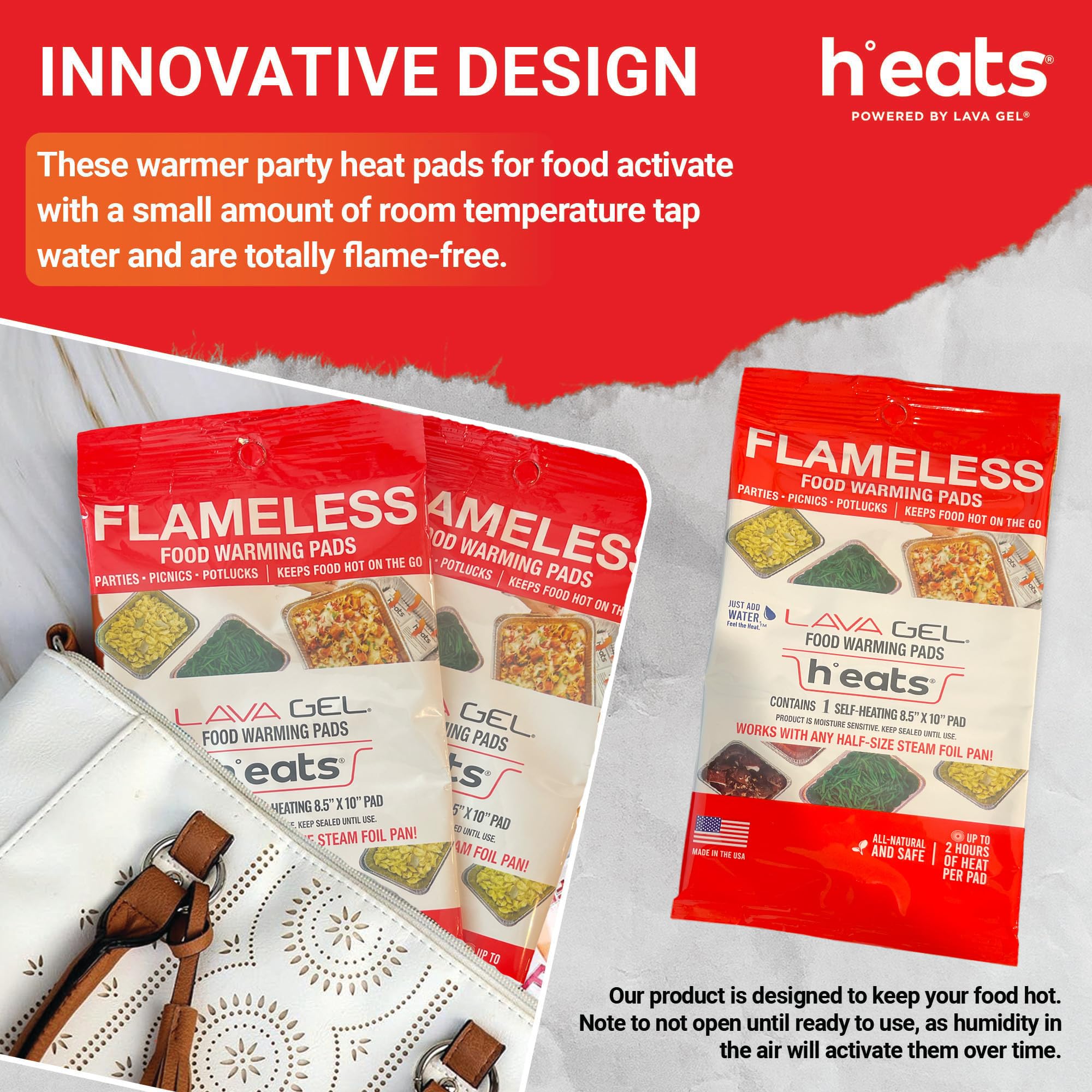 Flameless Food Warming Pads (Pack of 2) - Food Warmers for Parties Buffet Disposable - Party Buffet Servers and Warmers for Half Size Pans - Heating Pads for Chafing Dish- Must-Have Catering Supplies