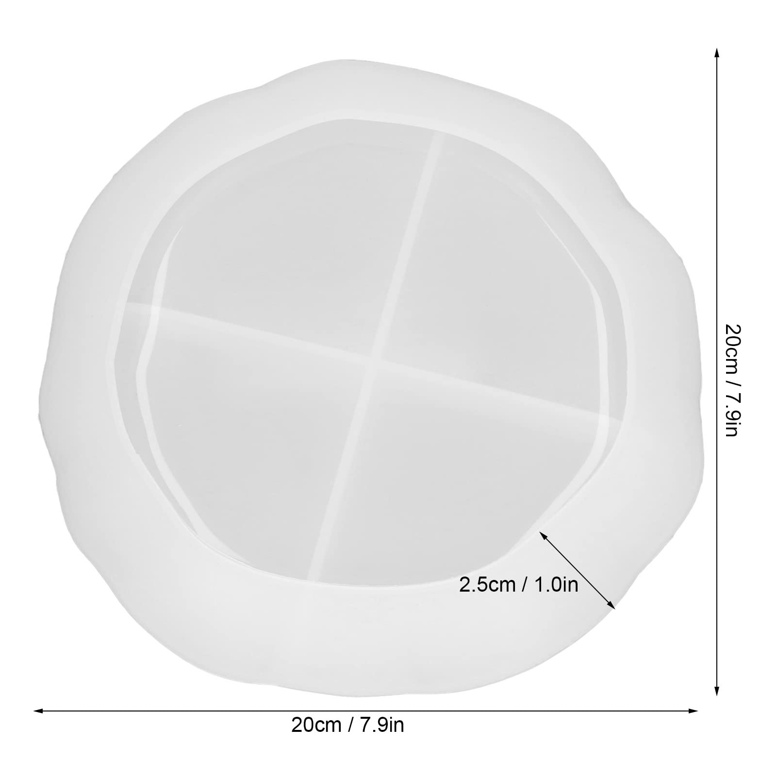 DEPILA DIY Resin Molds, Irregular Shape Thicken Soft Transparent Durable Wearable Silicone Resin Mold for Epoxy Resin Home Dish (Color : Round)