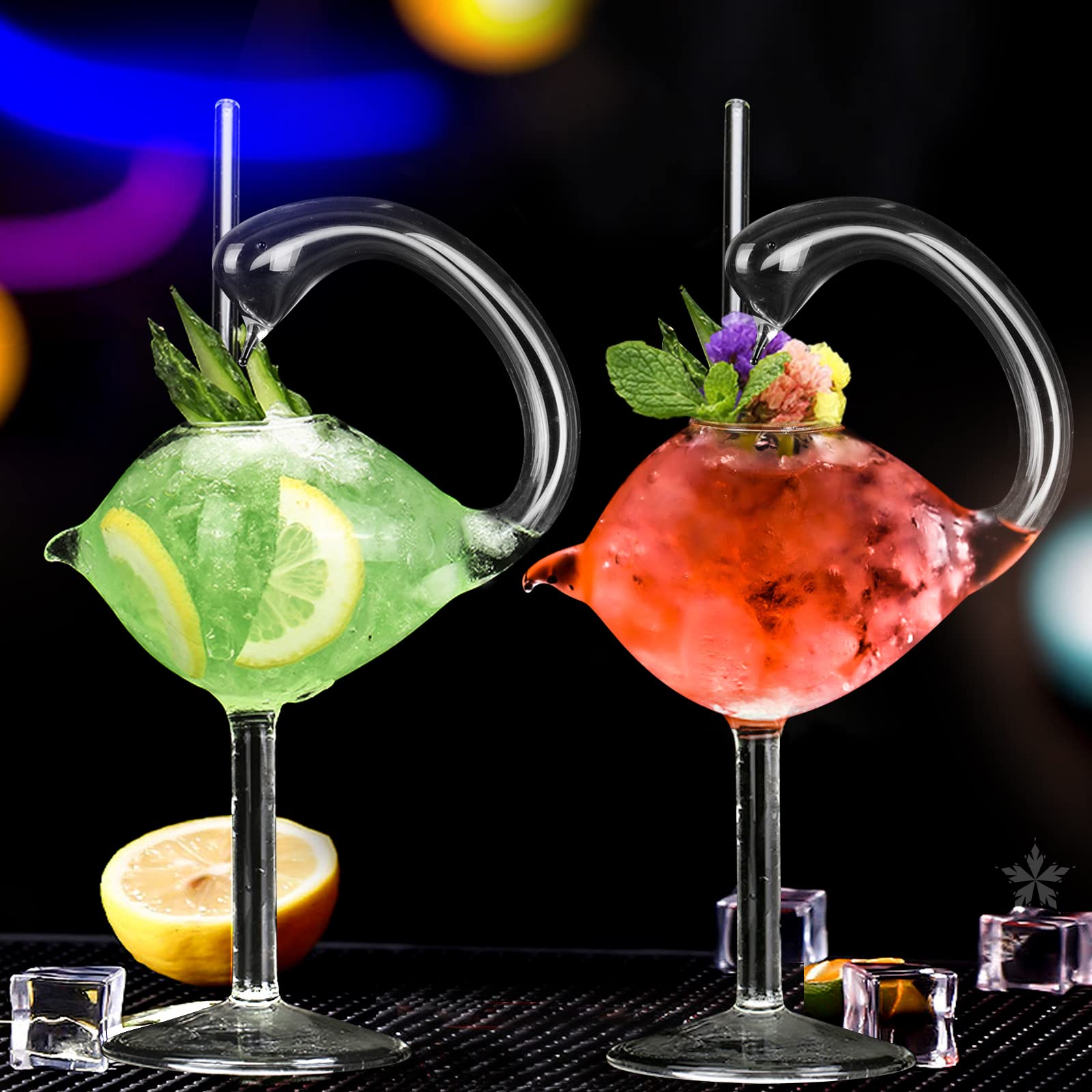 Brand Generic Cocktail Glass - Set of 2 Swan Glass 6oz Creative Drinking Glasses Wedding Gift for Juice, Martini, tequila, margarita