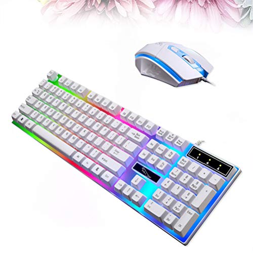 Cool LED Backlit USB Ergonomic Gaming Mechanical Keyboard Gamer Mouse Sets /497