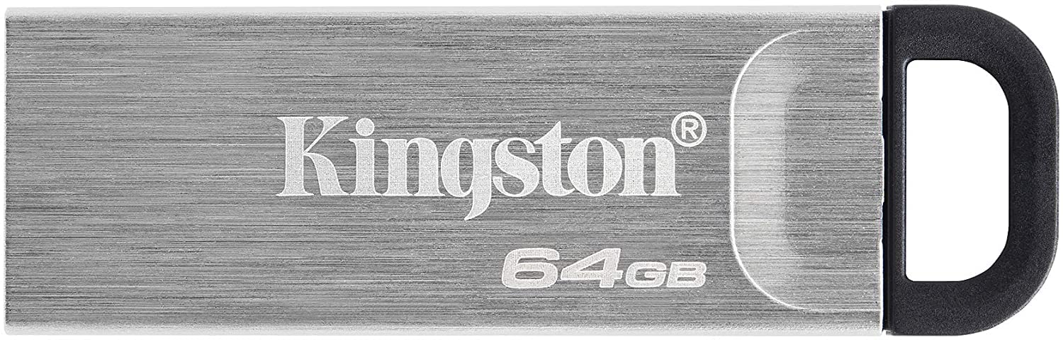Kingston 64GB DataTraveler Kyson High Performance up to 200MB/s USB 3.2 Metal Flash Drive DTKN/64GB Bundle with (1) GoRAM Black Lanyard (64GB, 5 Pack)