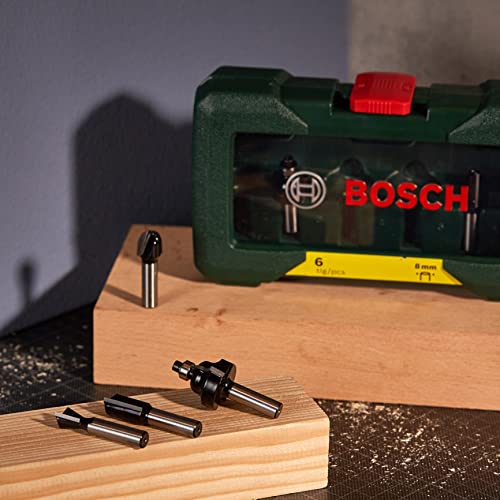 Bosch 2607019463 Routing Drill Bit Set of Cemented Carbide 8mm 6 Pcs