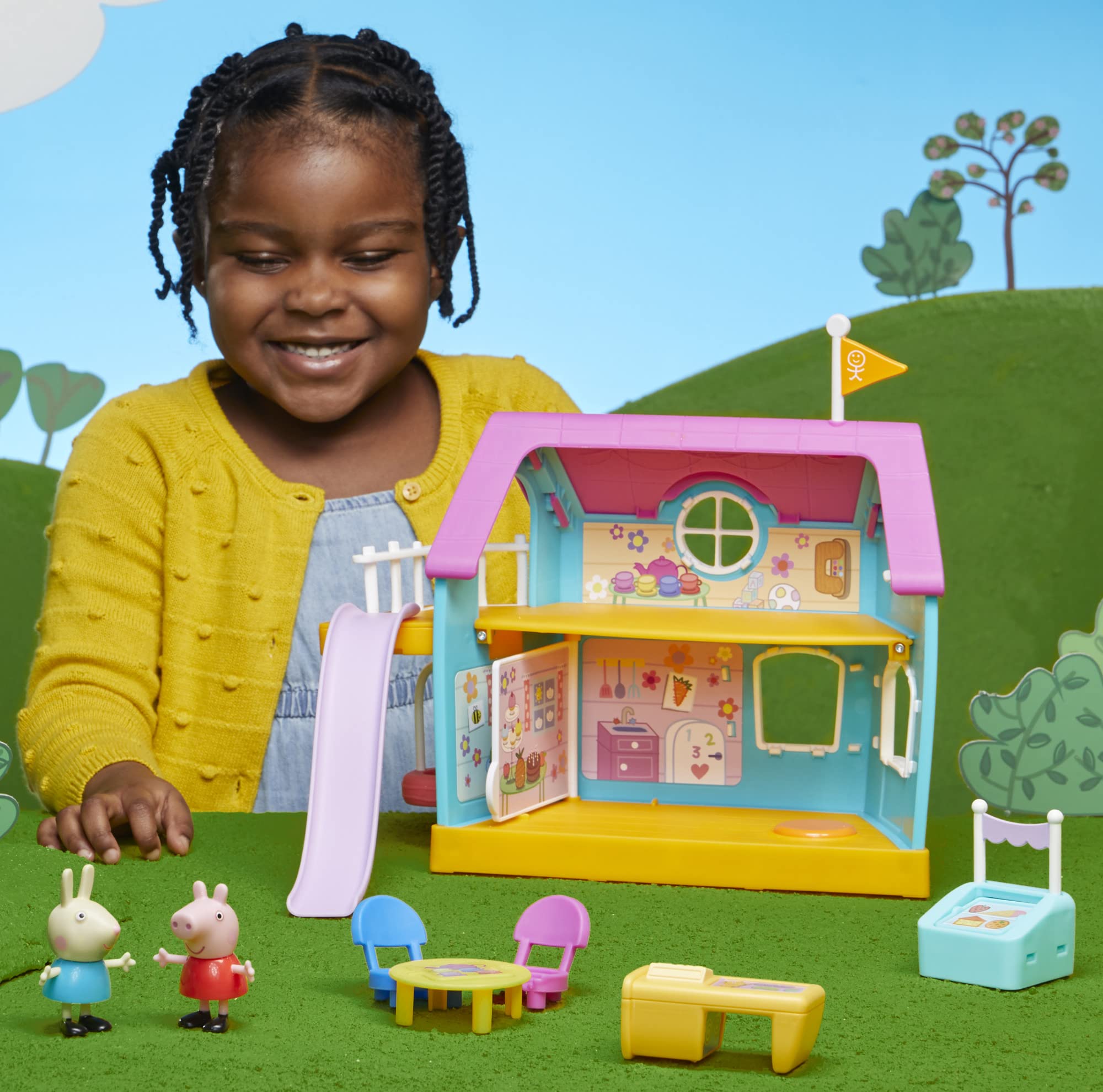 Peppa Pig Club Kids-Only Playset Preschool Toy; Sound Effects; Includes 2 Figures, 7 Accessories; Ages 3 and Up