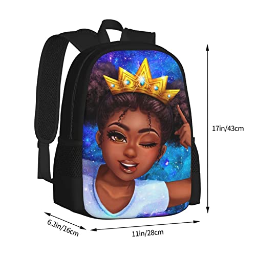 IAGM African Women Backpack Black Girl Magic School Bookbag Daypack For Teens Girls Durable