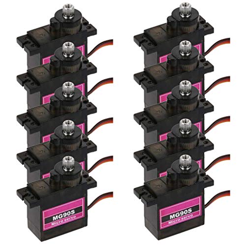 Nebwe Drone Accessories Rc Tools Rc Accessories and Parts 10PCs MG90S Micro Metal Gear 9g Servo for RC Plane Helicopter Boat Car 360° Drone Parts Drone Tool Kit