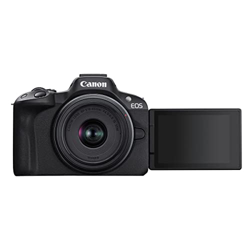 Canon EOS R50 Mirrorless Camera, Black with RF-S 18-45mm f/4.5-6.3 is STM Lens, 32GB SD Card, Shoulder Bag, 49mm Filter Kit, Cleaning Kit