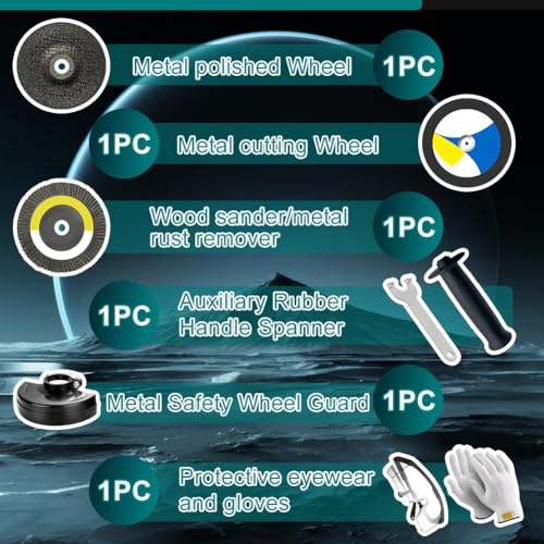 Cordless Angle Grinder for Makita Battery, ConBlom 4 Inch Brushless Power Metal Grinder Tool 8,000RPM, Battery Angle Grinder 3 Speed Control for Cutting, Grinding (Tool Only)