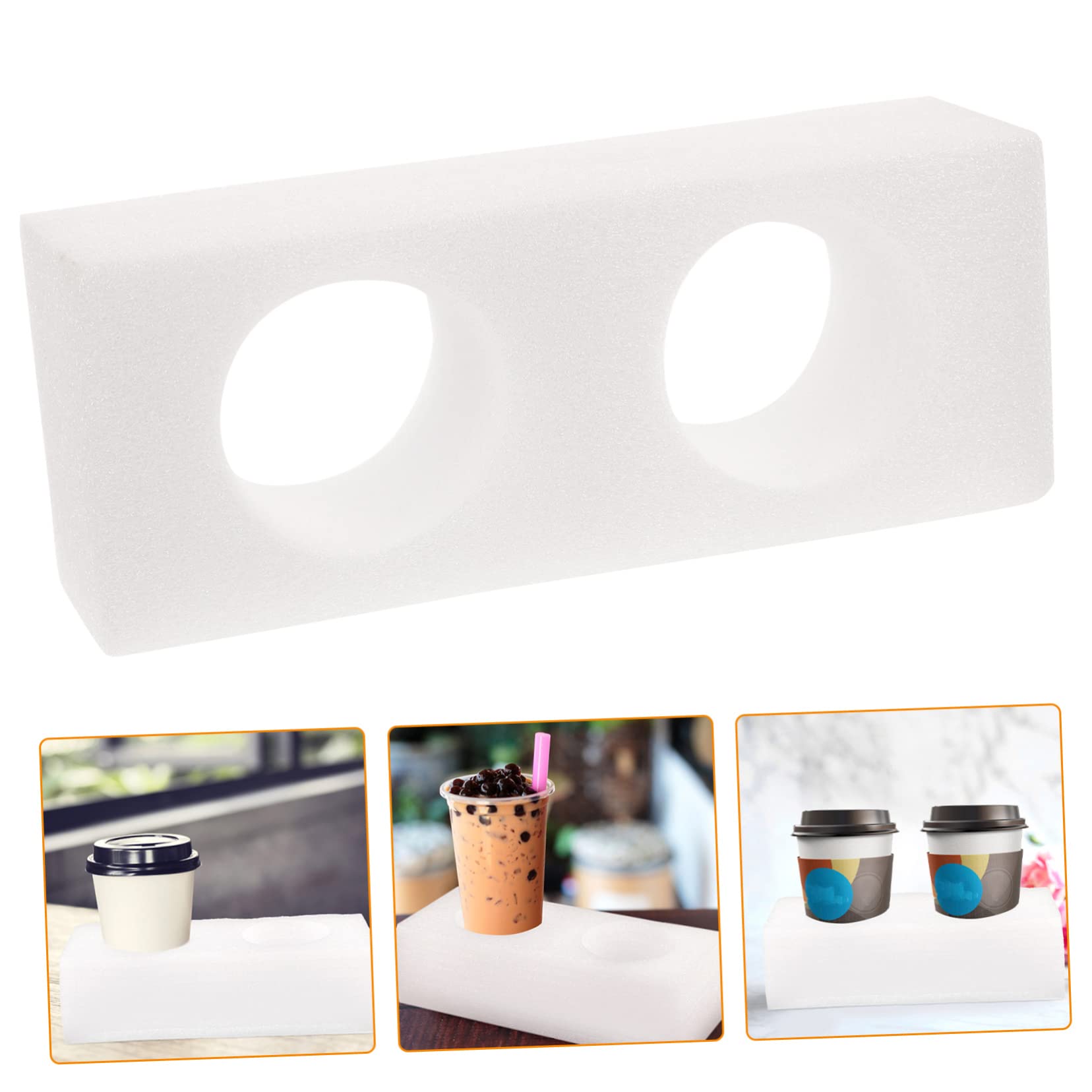 Cabilock 6 pcs Takeaway Cup Holder Dish Carrier Coffee Shop Carrier Disposable Drink Carrier Coffee Cup Holder can Carrier Foam Drink Carrier Holder Drink White Pearl Cotton Milk Tea