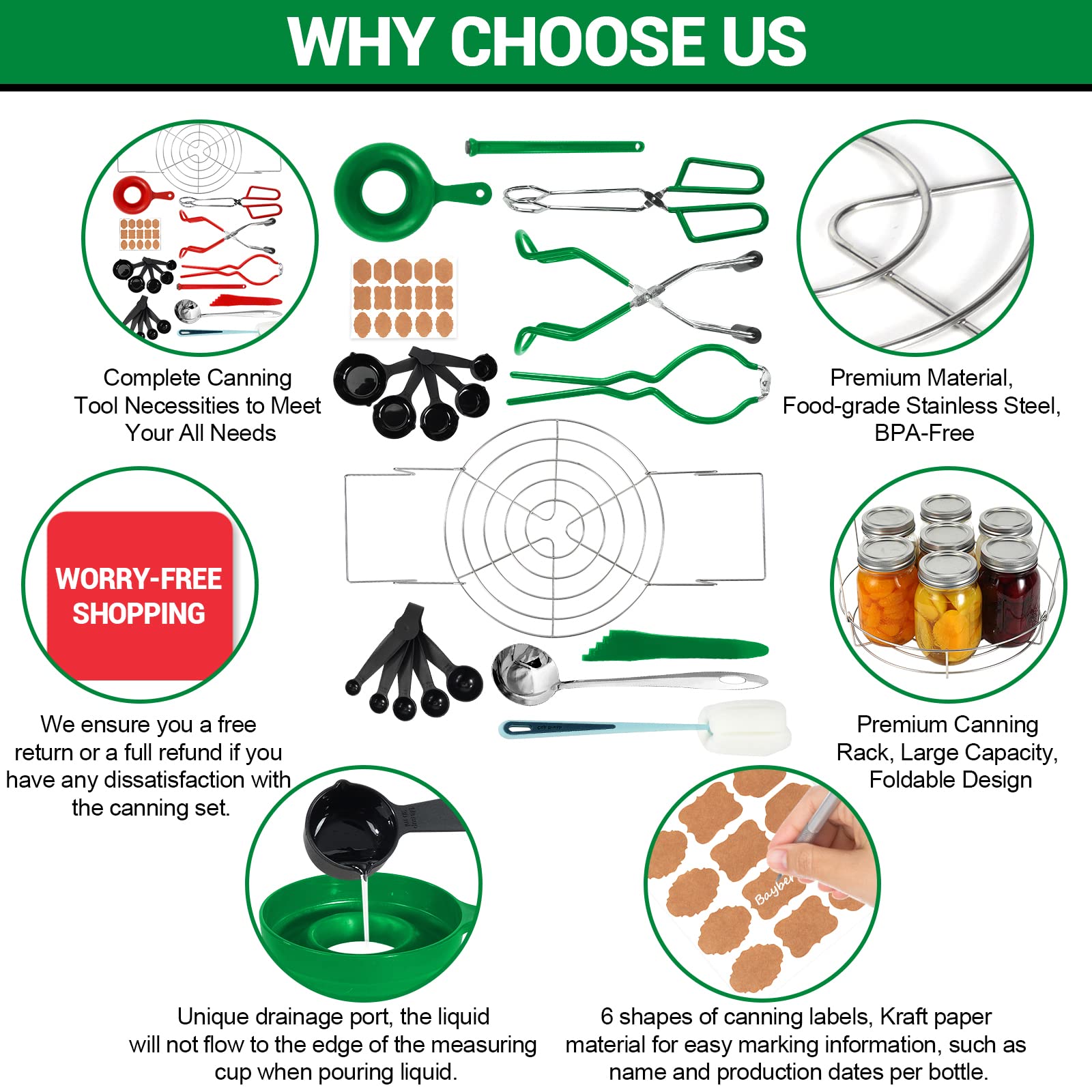 Canning Supplies Starter Kit, All-in-one Canning Kit with Rack, Home Canning Set Canning Accessories Canning Equipment and Supplies for Beginners and Enthusiasts