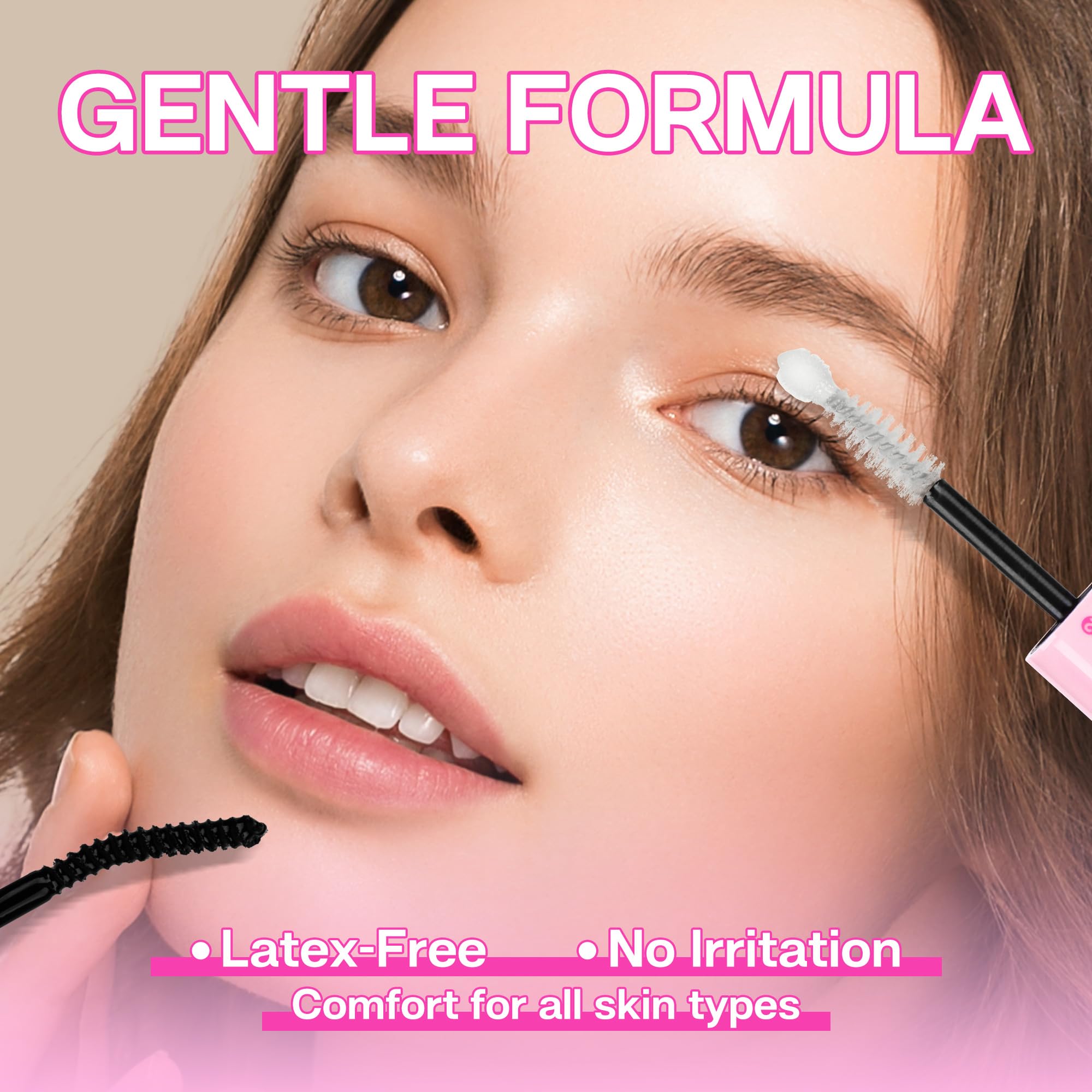 CALAILIS Lash Bond and Seal, Cluster Lash Glue Bond and Seal Lash Glue for Lash Clusters Super Strong Hold and Long Lasting 72 Hours Waterproof Non-irritating Individual Lash Glue for Cluster Eyelash