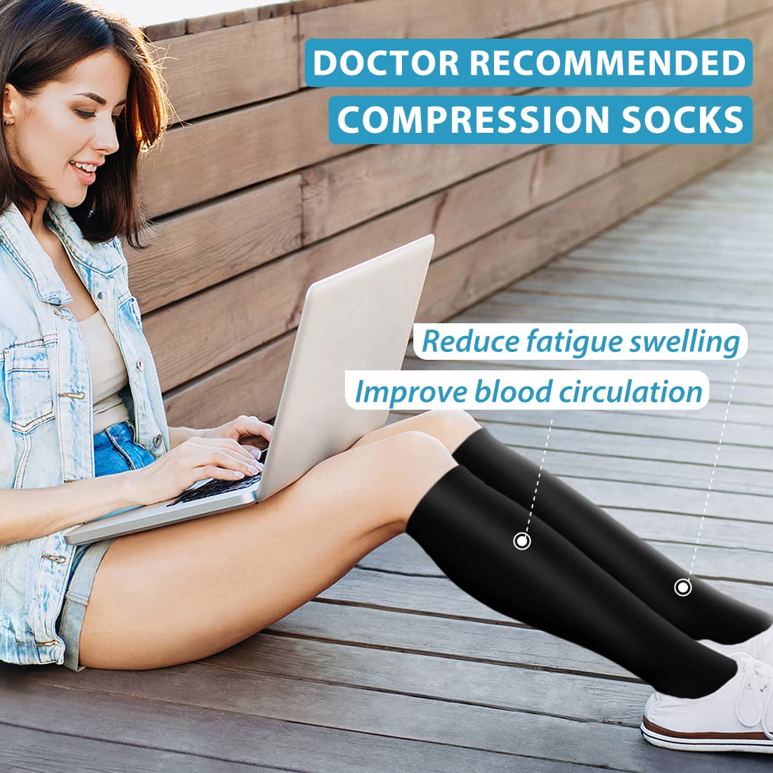 BLUEENJOY Compression Socks for Women - Compression Socks Women & Men - Best for Athletic, Running,Flight Travel,Nursing