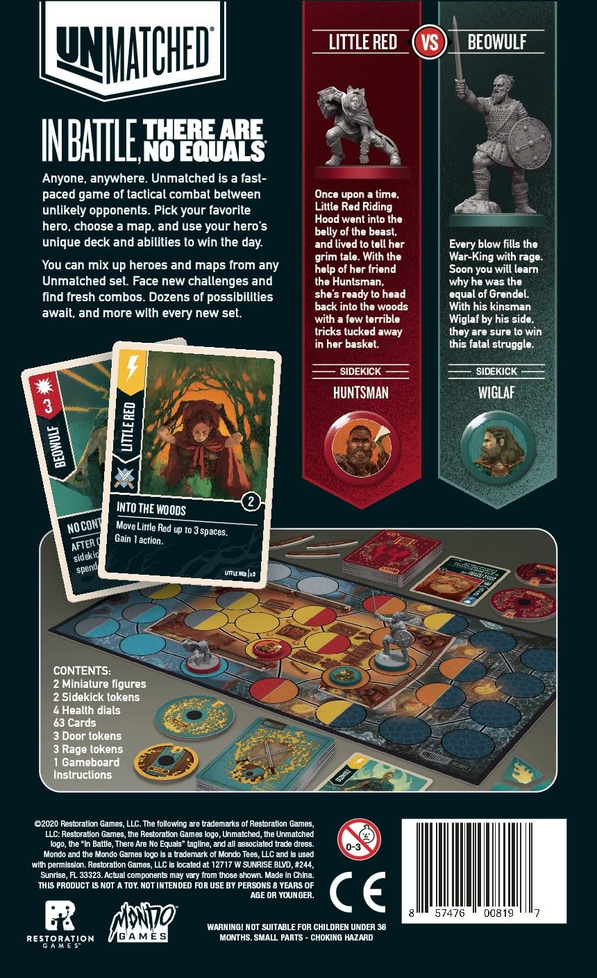 Restoration Games Unmatched Little Red Riding Hood Vs. Beowulf, Black
