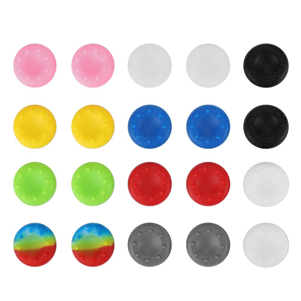 Socobeta Thumb Grip, Key Controller Cover 20pcs Joystick Case Replacement Anti-Slip Thumb Stick Controller Accessories Compatible with PS2 PS3