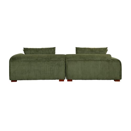 ERYE Oversized 4 Seaters Corduroy Upholstery Modular Sectional Sofa Couch Modern Living Room Deep Seat Tufted Upholstered Sofa&Couch with 4PCS Pillows and Rubber Wood Legs Home Apartment
