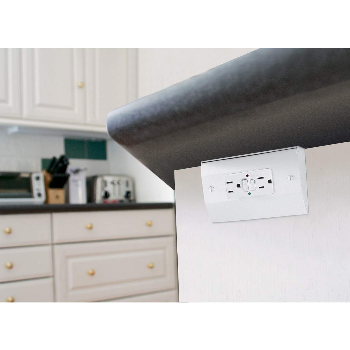 Bryant Electric RU100W tradeSELECT Under Cabinet/Counter Power Distribution Box, Slim Fit, White Metal