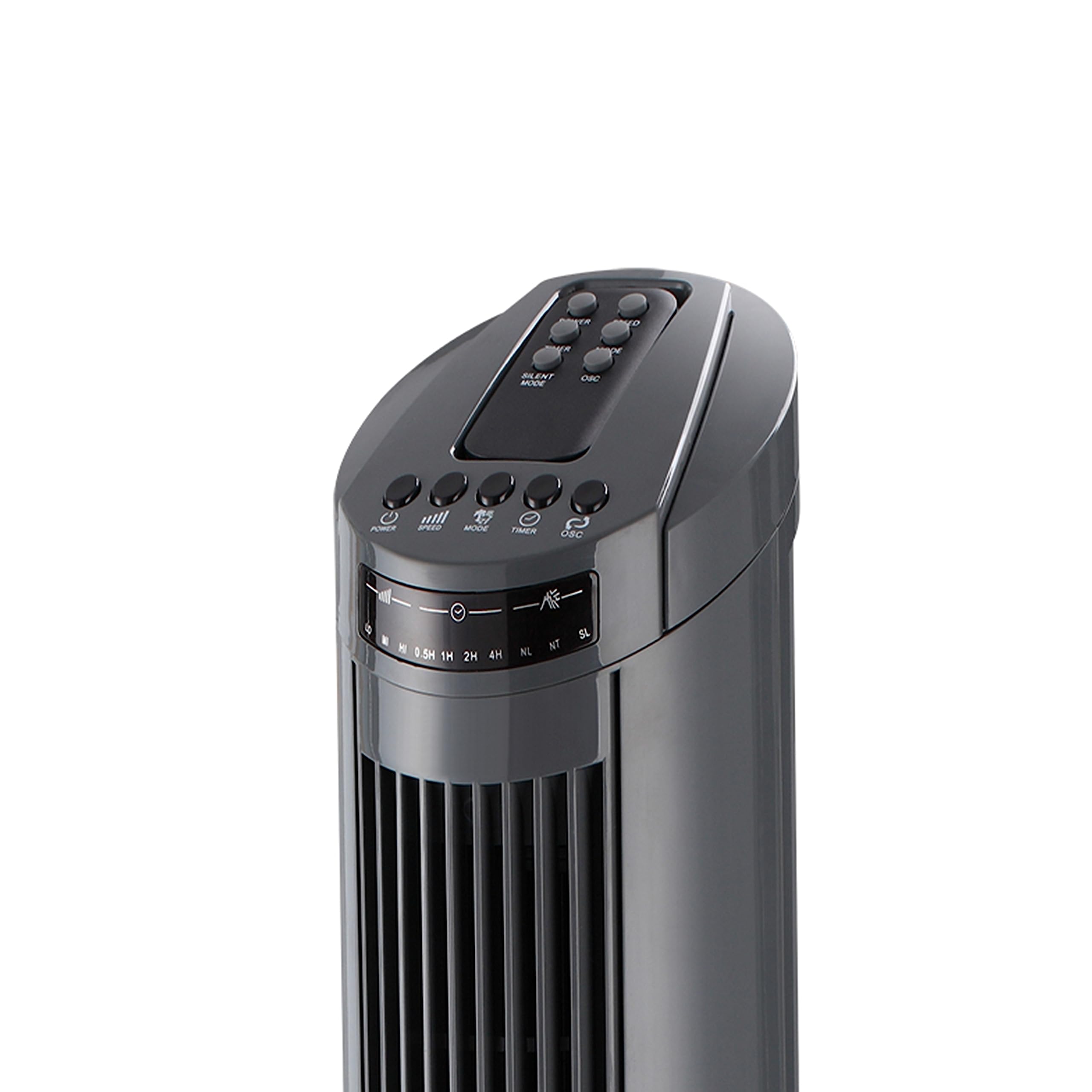 Simple Deluxe 32 Inch Electric Oscillating Tower Fan with Remote Control for Indoor, Bedroom and Home Office, Black