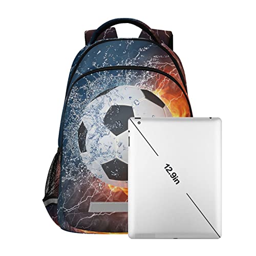 Football Boys Backpack Soccer Ball Elementary School Bookbag Kids Travel Rucksack Laptop Bag