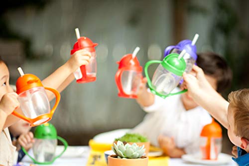 Lollaland Weighted Straw Sippy Cup for Baby:MADE IN USA - Transition Kids, Infant & Toddler Sippy Cup (6 months - 9 months) | Shark Tank Products | Lollacup (Chic Black) w/ Straw Replacement Pack